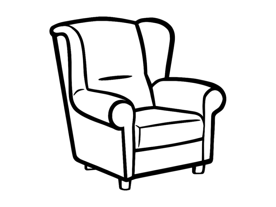 Armchair Outline SVG, Armchair Svg, Armchair Clipart, Armchair Files ...
