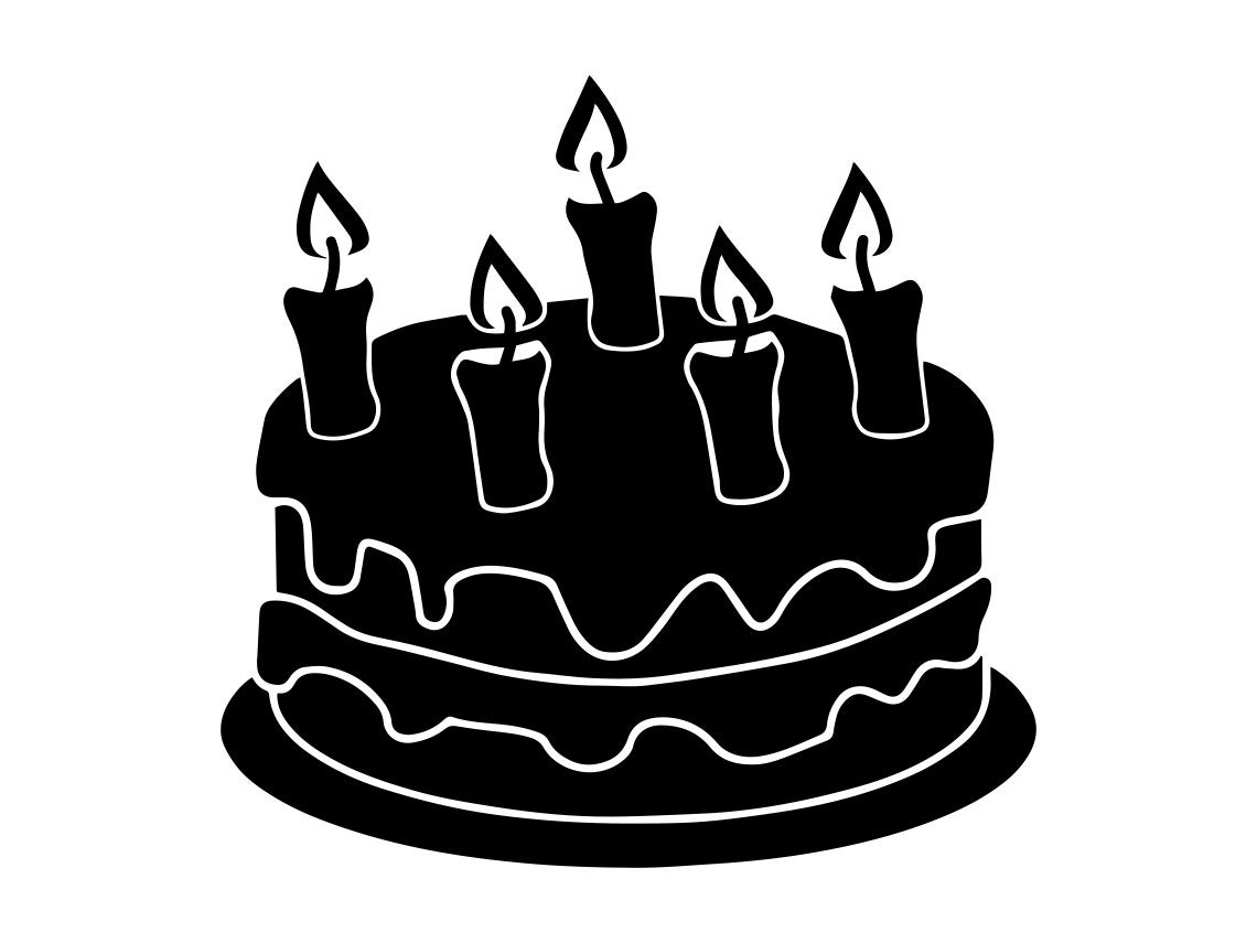 Cake 5 SVG, Birthday Cake SVG, Cake With Candles, Cake Clipart, Files ...