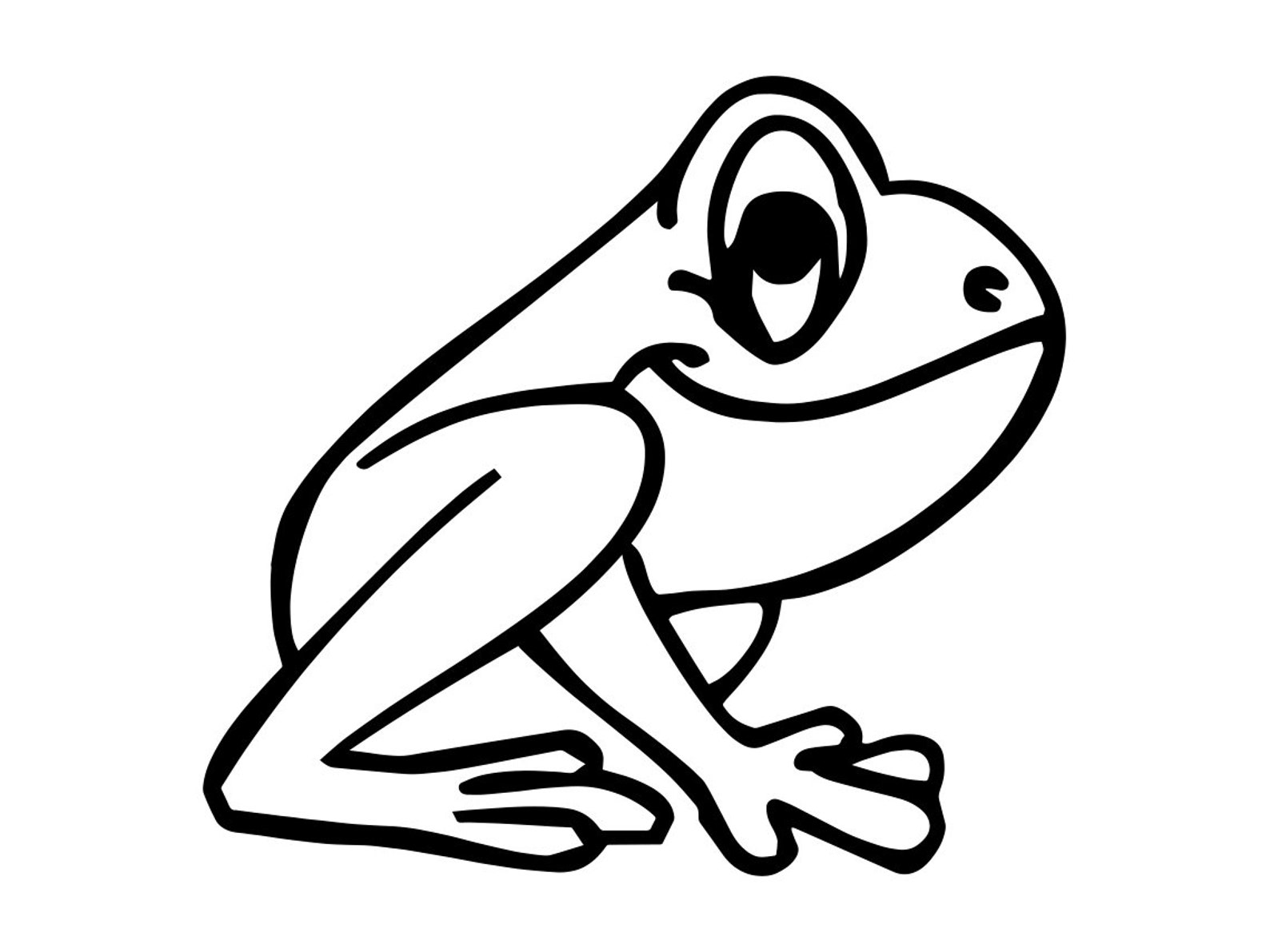 Cute Frog Outline 2 SVG, Cute Frog SVG, Frog Clipart, Frog Files for ...