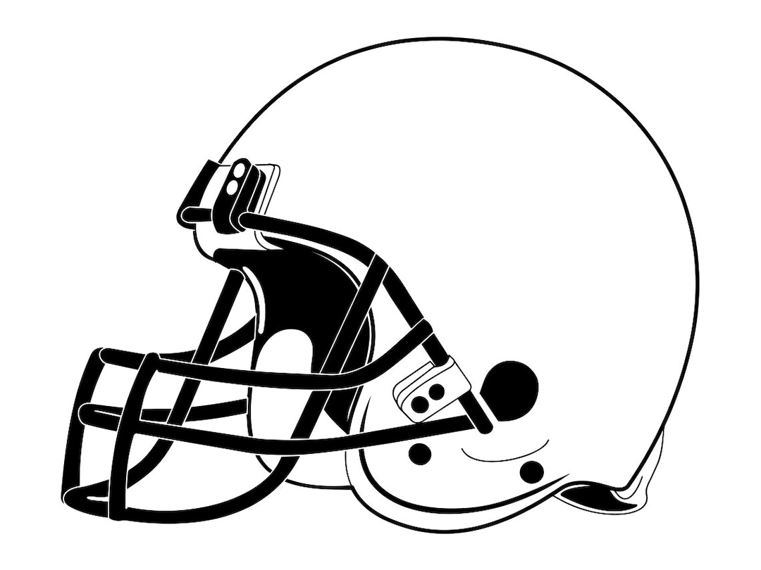 Football Helmet Outline SVG, Football Helmet Clipart, Football Helmet ...