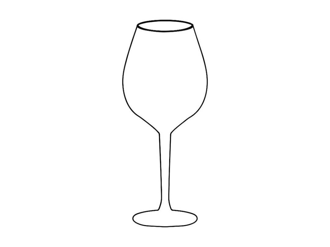 Wine Glass Outline SVG, Wine Glass SVG, Wine SVG, Wine Glass Clipart ...