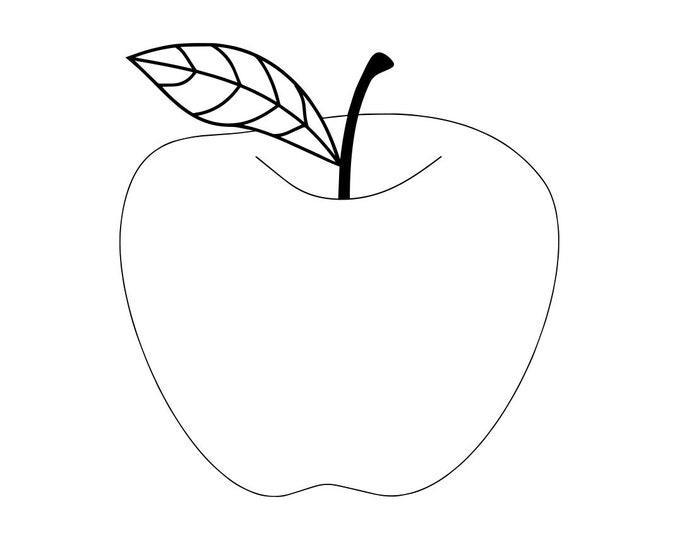 Apple Outline Svg, Fruit Svg, Apple Monogram Svg, Apple Png, Apple ...