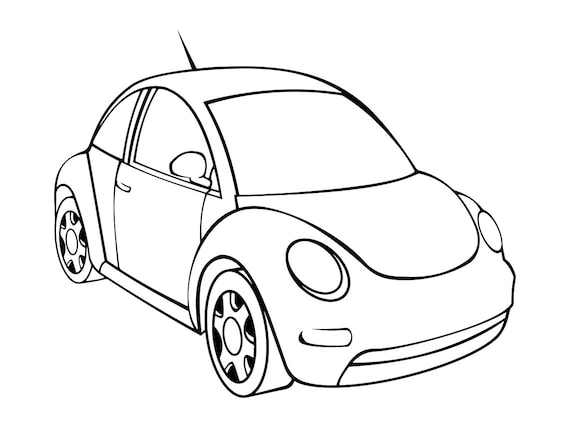 Small Car Outline SVG Small Car Clipart Small Car Files for - Etsy