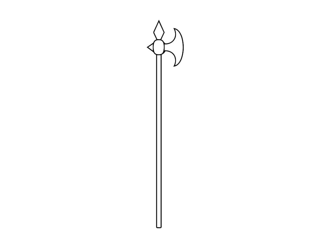 Pike Halberd Outline SVG, Pike Halberd Clipart, Pike Halberd Files for ...