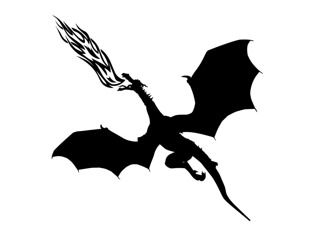 Fire Breathing Dragon #2 Svg, Dragon Svg, Dragon Clipart, Dragon Files ...