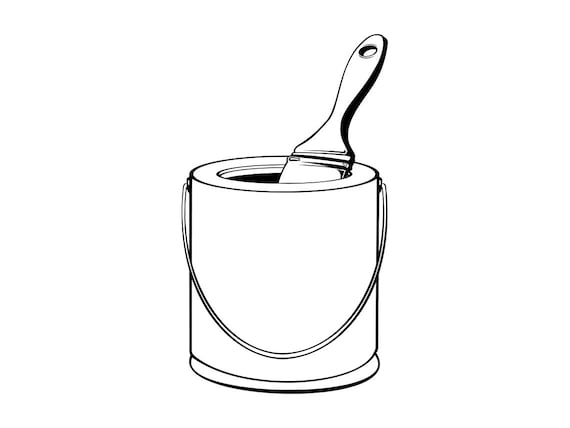Painting Outline SVG Paint Svg Paint Bucket Painting - Etsy