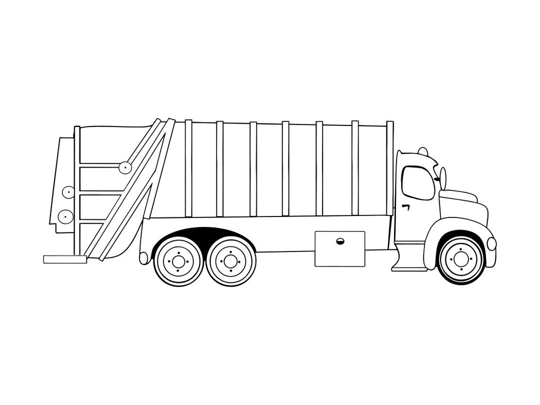 Garbage Truck Outline SVG, Dump Truck Svg, Garbage Truck Clipart ...