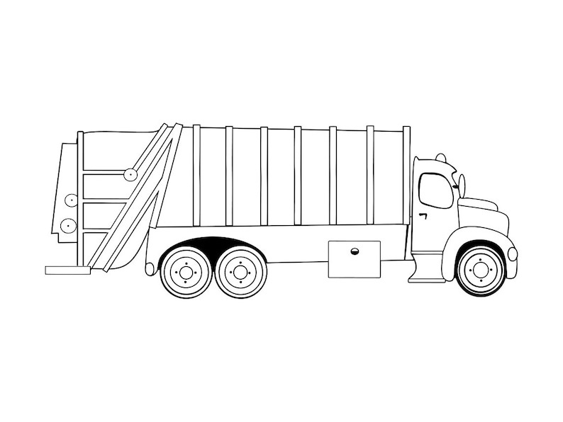 Garbage Truck Outline SVG, Dump Truck Svg, Garbage Truck Clipart ...