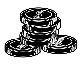 Money Svg, Coins Svg, Coins Clipart, Coins Files for Cricut, Coins Cut ...