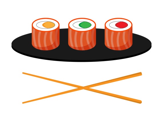 Sushi Chopsticks Clipart