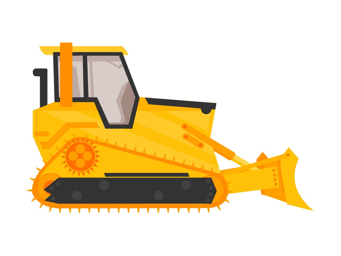 Bulldozer Clipart, Bulldozer Svg, Heavy Equipment Svg, Bulldozer Files ...