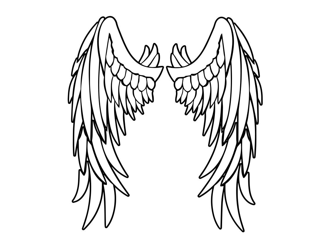 Wings #4 SVG, Wings SVG, Wings Outline Svg, Wings Clipart, Wings Files ...