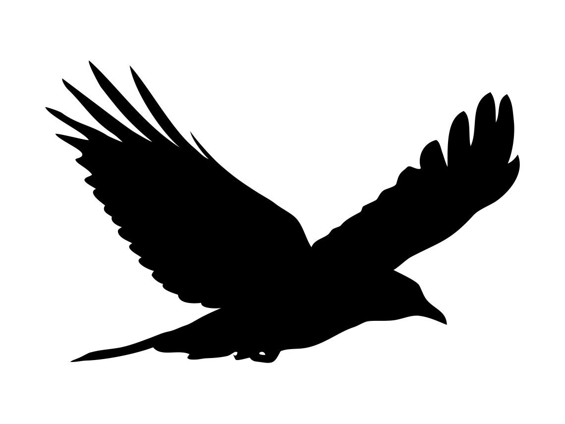 Raven Silhouette 3 SVG, Crow SVG, Raven SVG, Raven Clipart, Raven Files ...