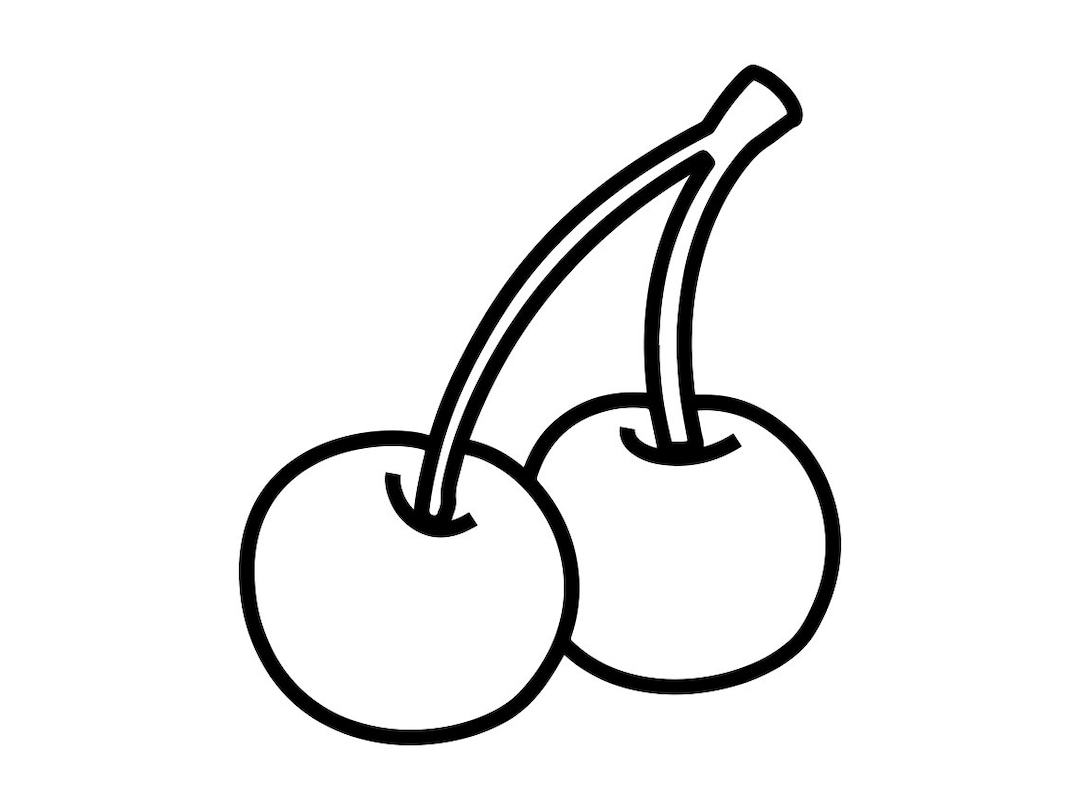 Cherry Outline Svg, Cherries SVG, Cherry Clipart, Cherry Files for ...