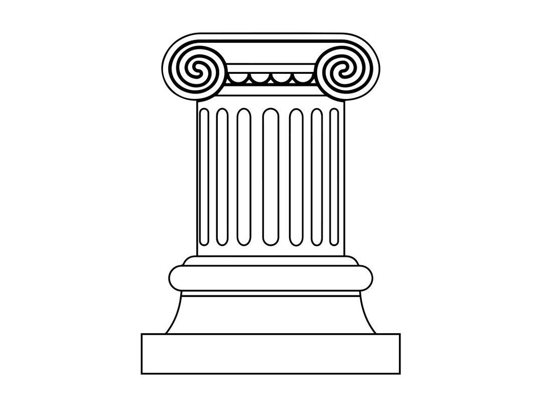 Decorative Column Outline SVG, Decorative Column Clipart, Decorative Column Files for Cricut ...