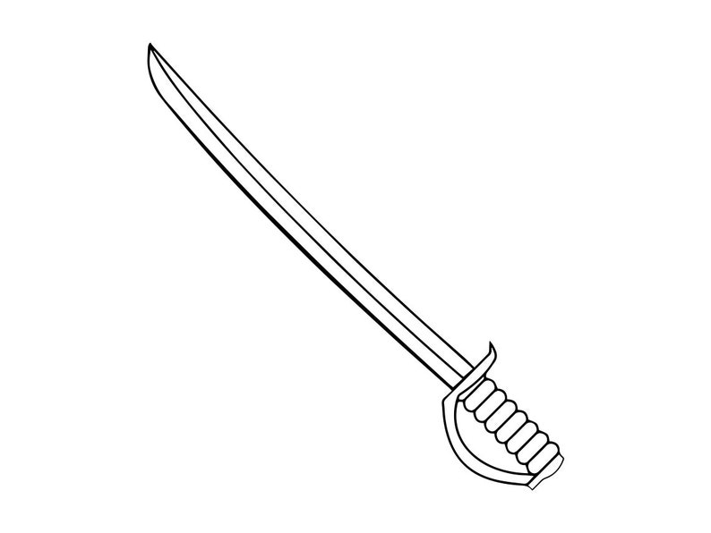 Cutlass Outline SVG, Cutlass Svg, Sword Svg, Cutlass Clipart, Cutlass ...