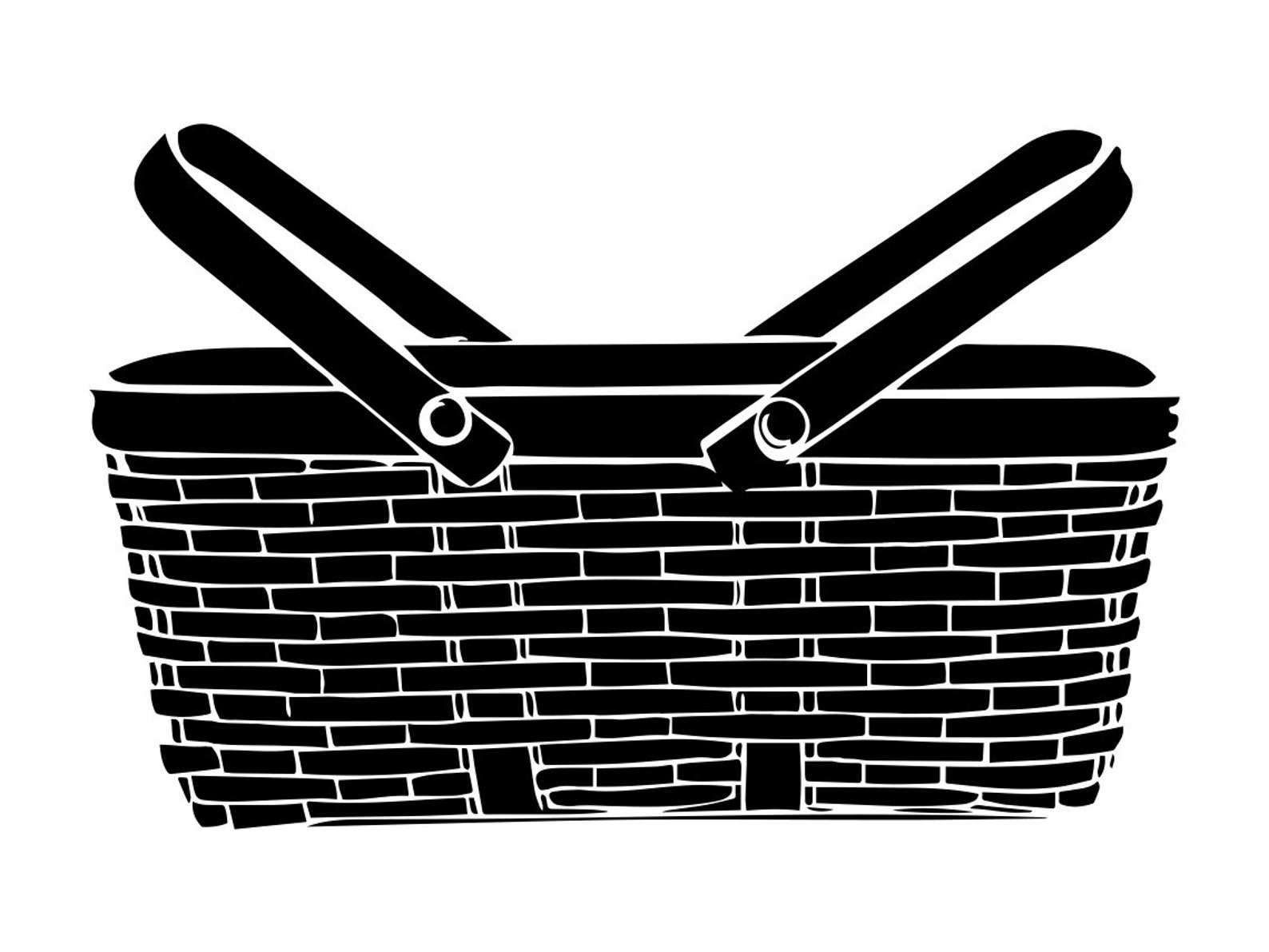 Straw Basket SVG Picnic Svg Straw Basket Clipart Straw - Etsy