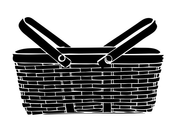Straw Basket SVG Picnic Svg Straw Basket Clipart Straw - Etsy