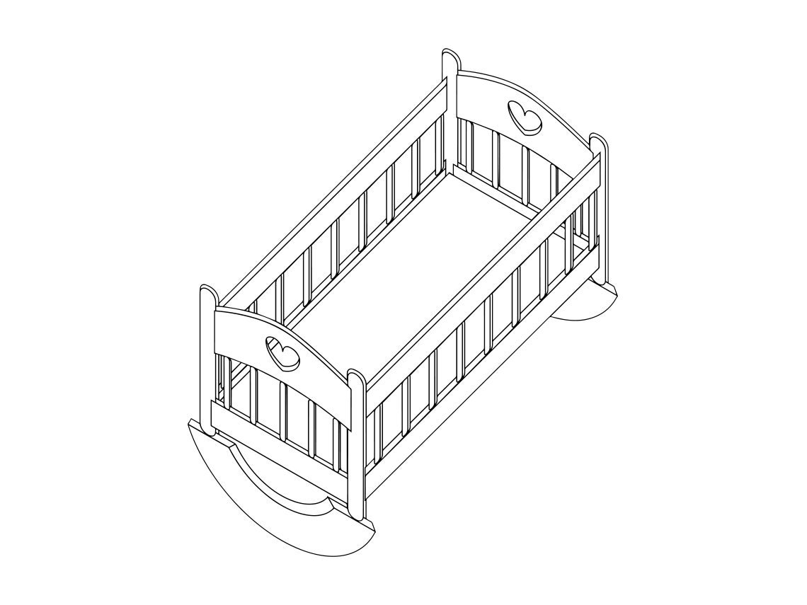 Baby Crib Outline SVG, Baby Crib SVG, Baby Crib Clipart, Baby Crib ...