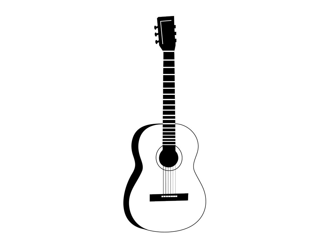 Guitar Outline SVG, Guitar SVG, Guitar Outline Clipart, Guitar Files ...