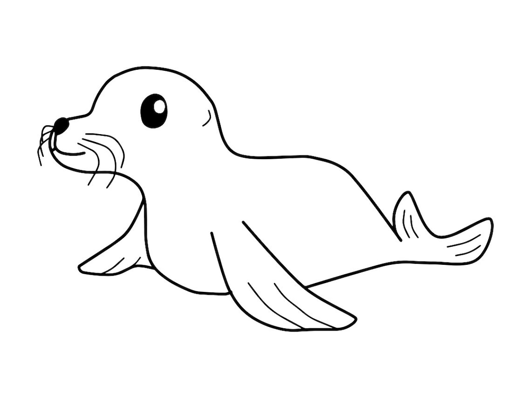 Seal Outline SVG, Sea Lion Svg, Seal Clipart, Seal Files for Cricut ...