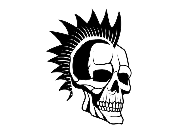 Punk Skull 2 SVG Skull Svg Punk Svg Mohawk Svg Skull - Etsy