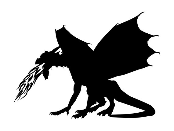 Fire Breathing Dragon Svg Dragon Svg Dragon Clipart Dragon - Etsy