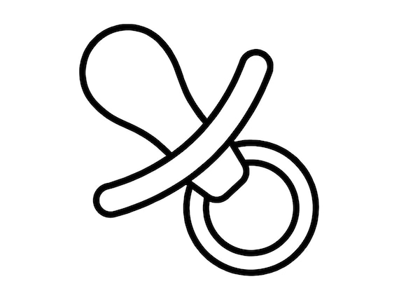 Baby Pacifier Clipart Black And White