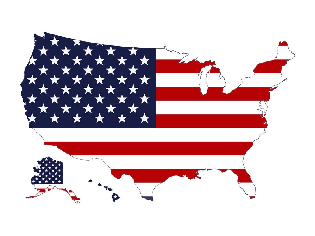 US Flag Map Svg, United States Flag Map Svg, USA Map Svg, US Map ...