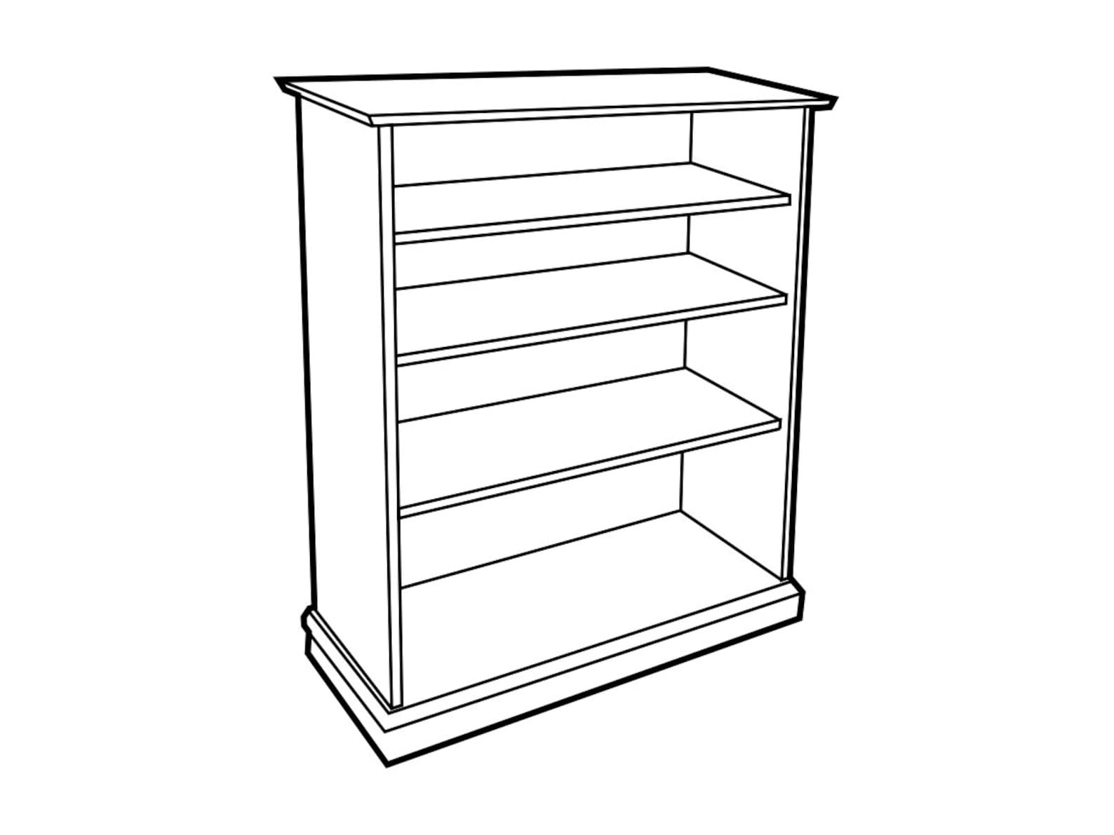 Bookshelf Outline SVG Furniture Svg Bookshelf Clipart - Etsy
