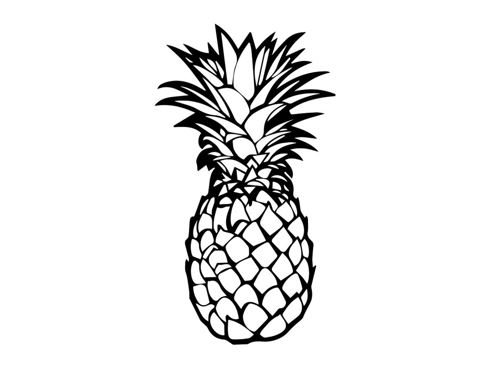 Pineapple Outline SVG, Pineapple Clipart, Pineapple Files for Cricut ...