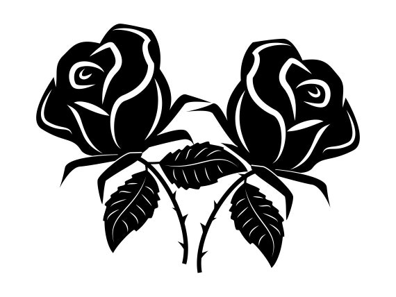 Rose 2 SVG Rose Svg Flower SVG Black Rose SVG Rose - Etsy