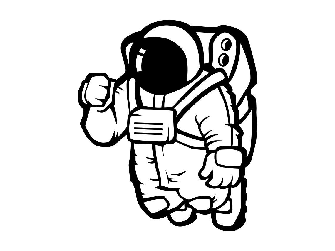 Astronaut Outline SVG Space Svg Astronaut Clipart Astronaut - Etsy