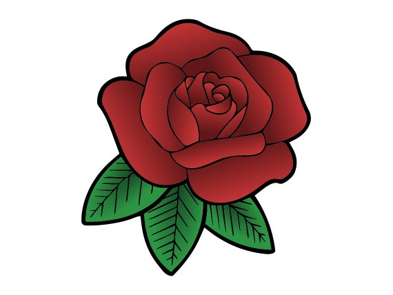 Red Rose SVG Rose SVG Red Rose Clipart Red Rose Files for - Etsy