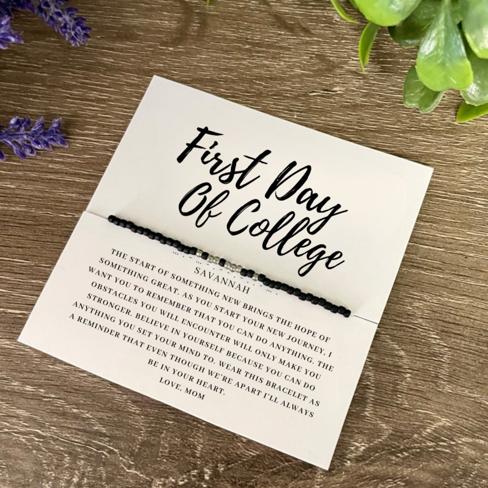 First Day of College Custom Name Morse Code, Him Her Gift Freshman ...