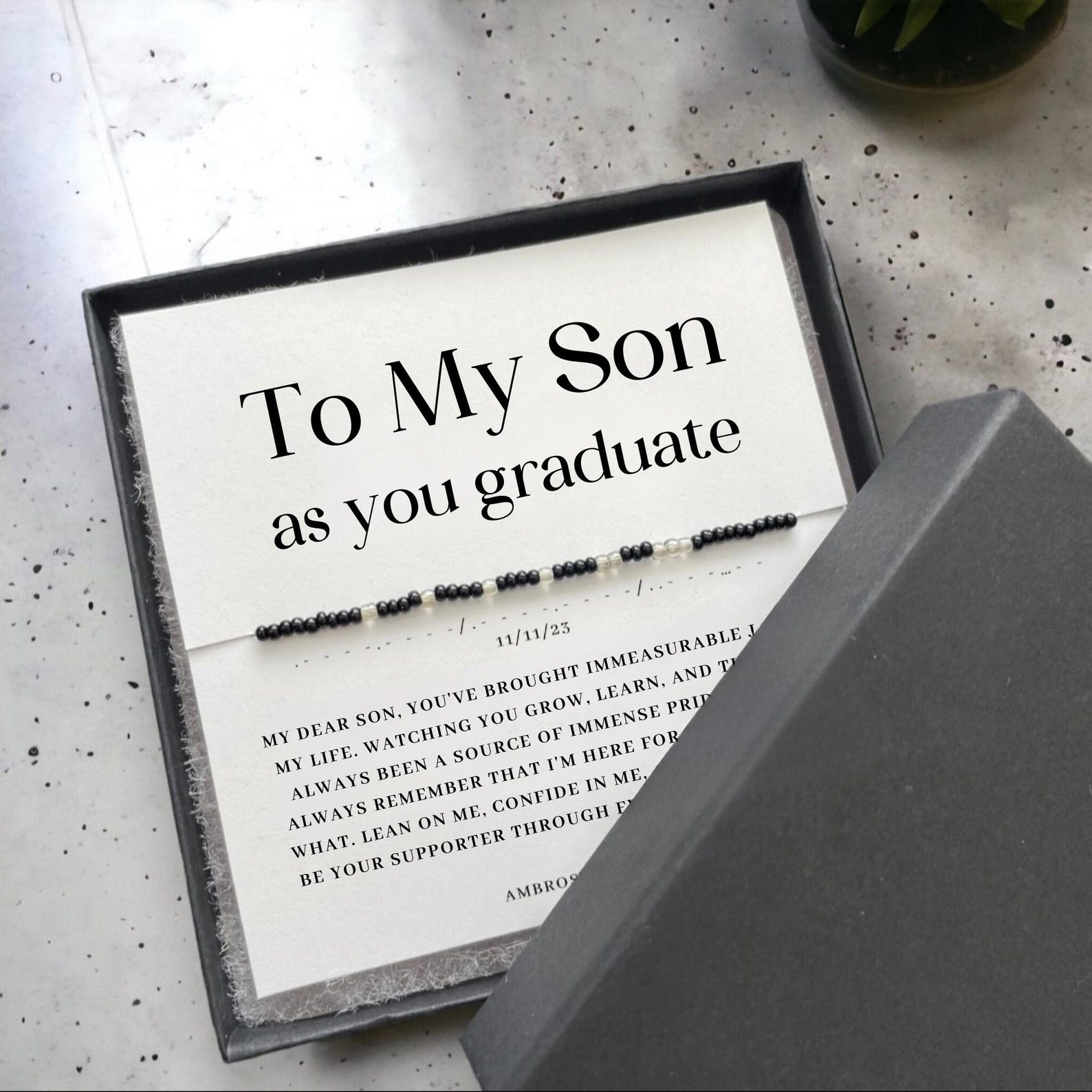 Graduation Gift for Son Custom Name Morse Code, Him High School ...