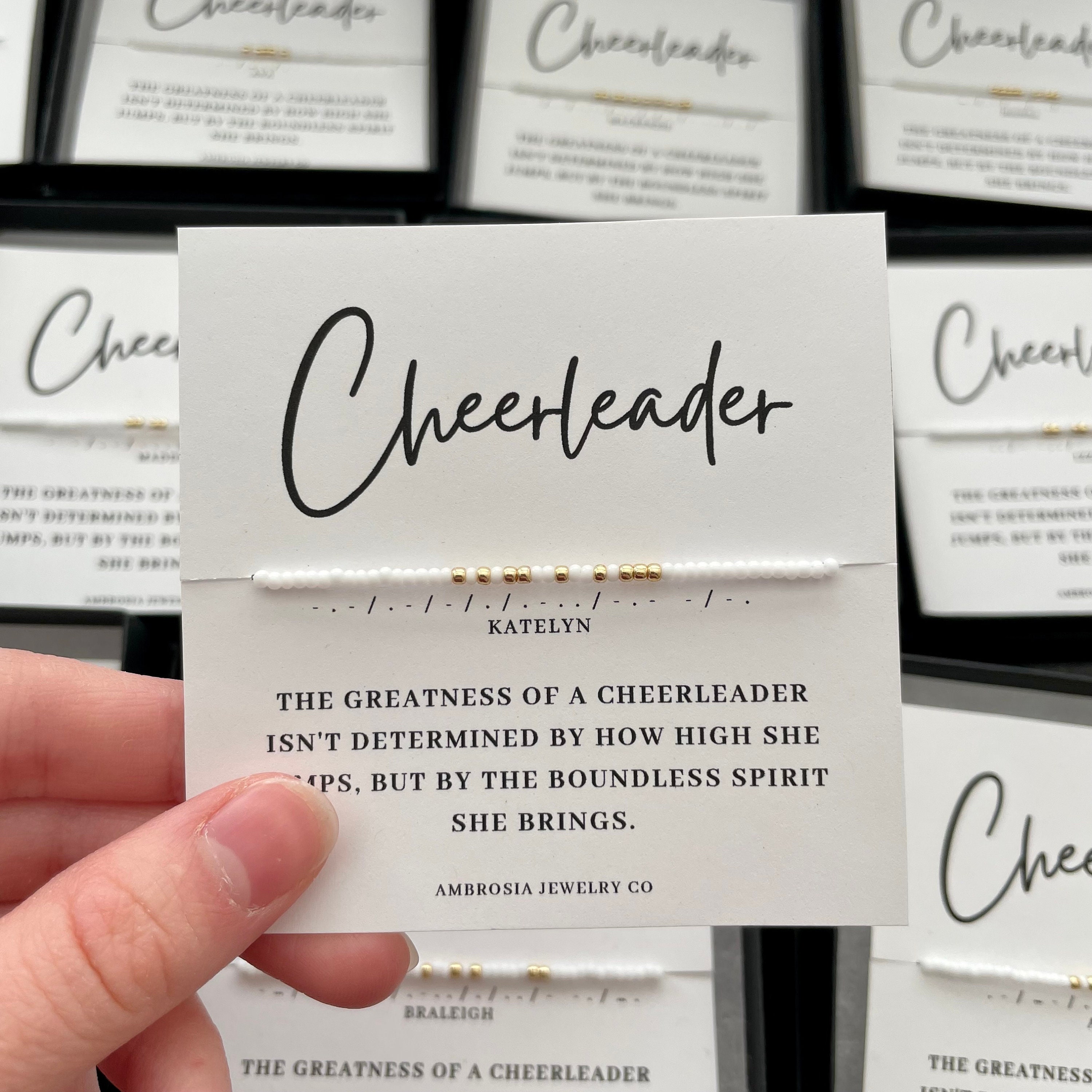 Cheerleader Morse Code Bracelet, Cheer Squad Gift for Her Personalized ...