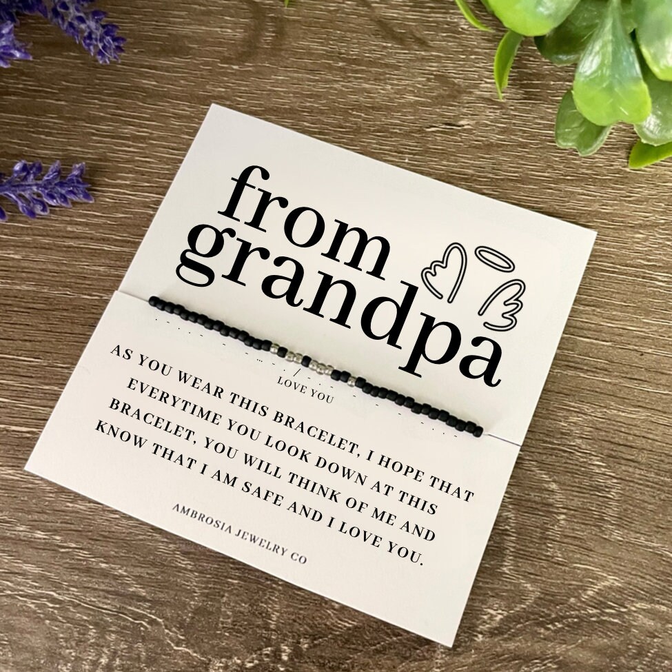 Loss of Grandma Grandpa Morse Code Bracelet Custom, Personalized ...