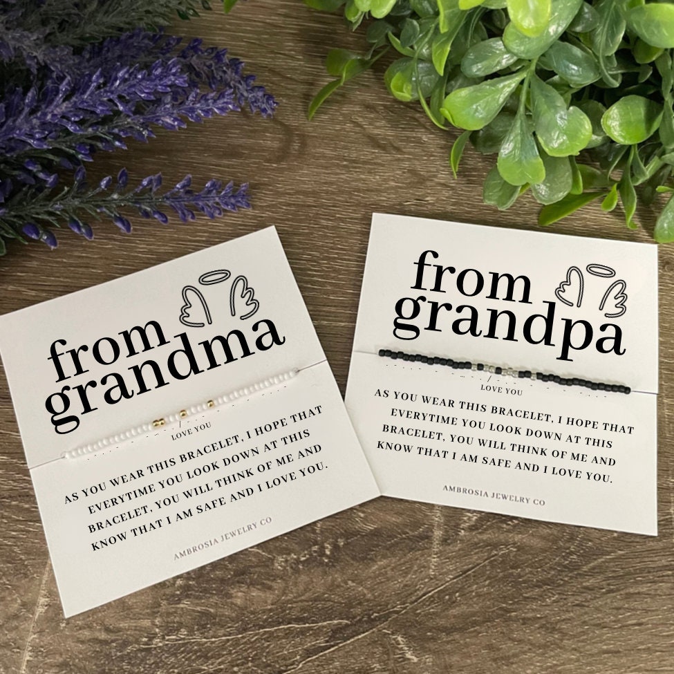 Loss of Grandma Grandpa Morse Code Bracelet Custom, Personalized ...