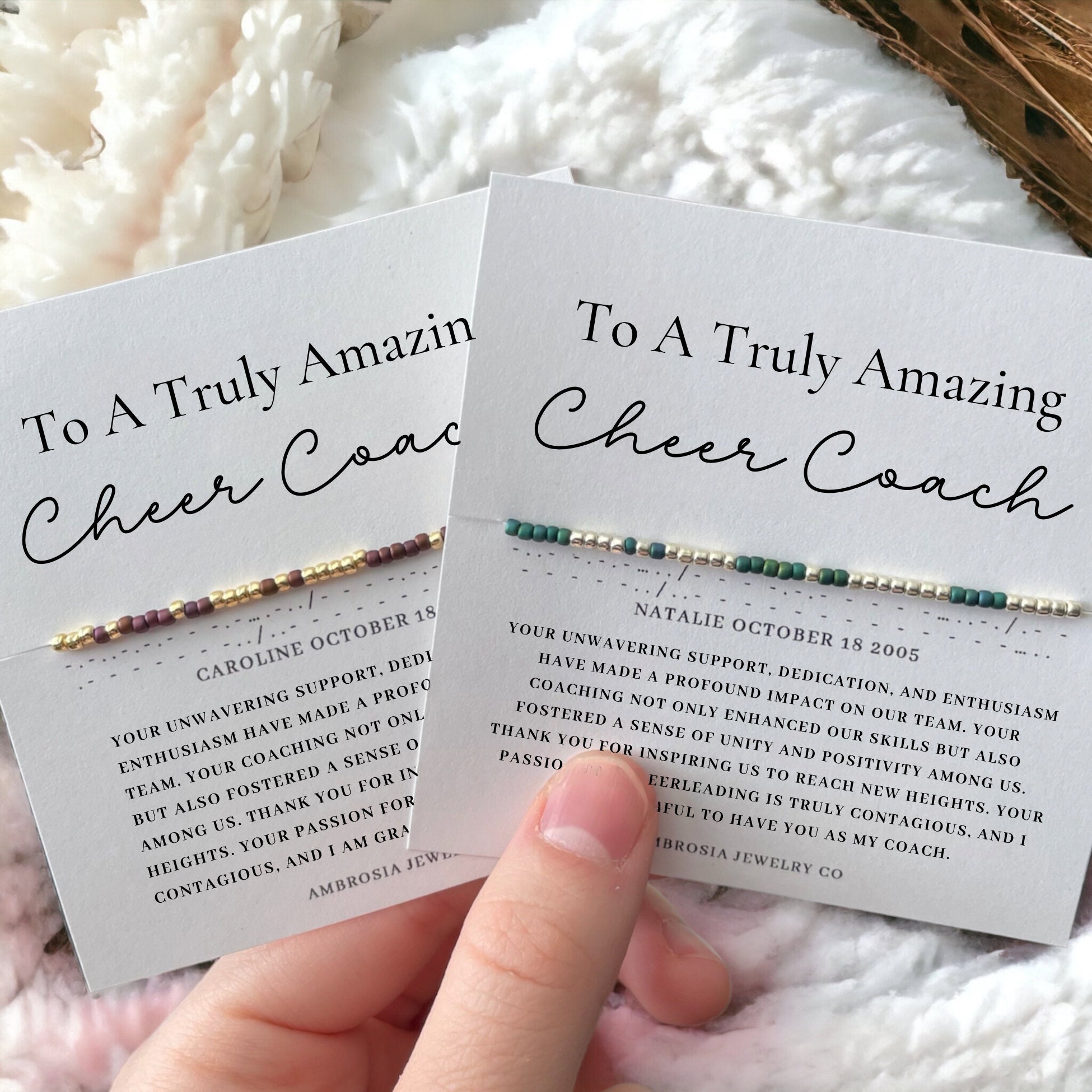 Cheer Coach Appreciation Gift for Her Morse Code Bracelet, Personalized ...