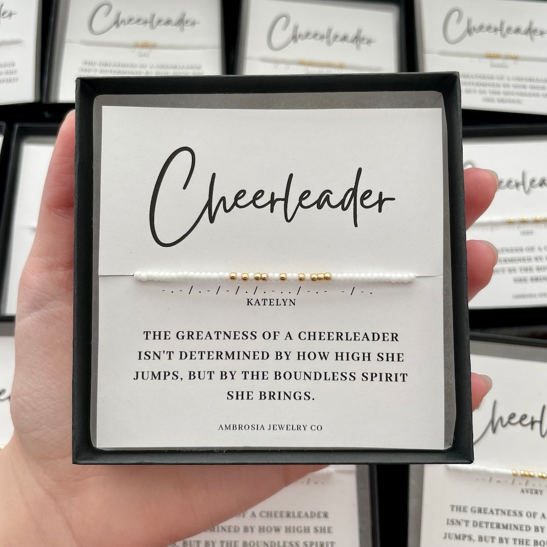 Cheerleader Morse Code Bracelet, Cheer Squad Gift for Her Personalized ...
