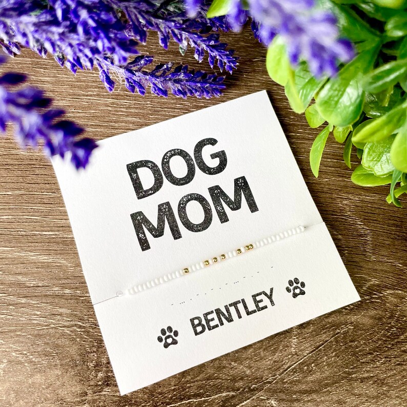 Dog Name Mom Morse Code Bracelet Custom Gifts for Dog Lovers - Etsy