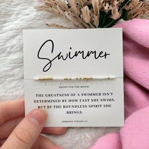 Swimming Gift Morse Code Bracelet, Swimmer Gifts Personalized Swim Team ...