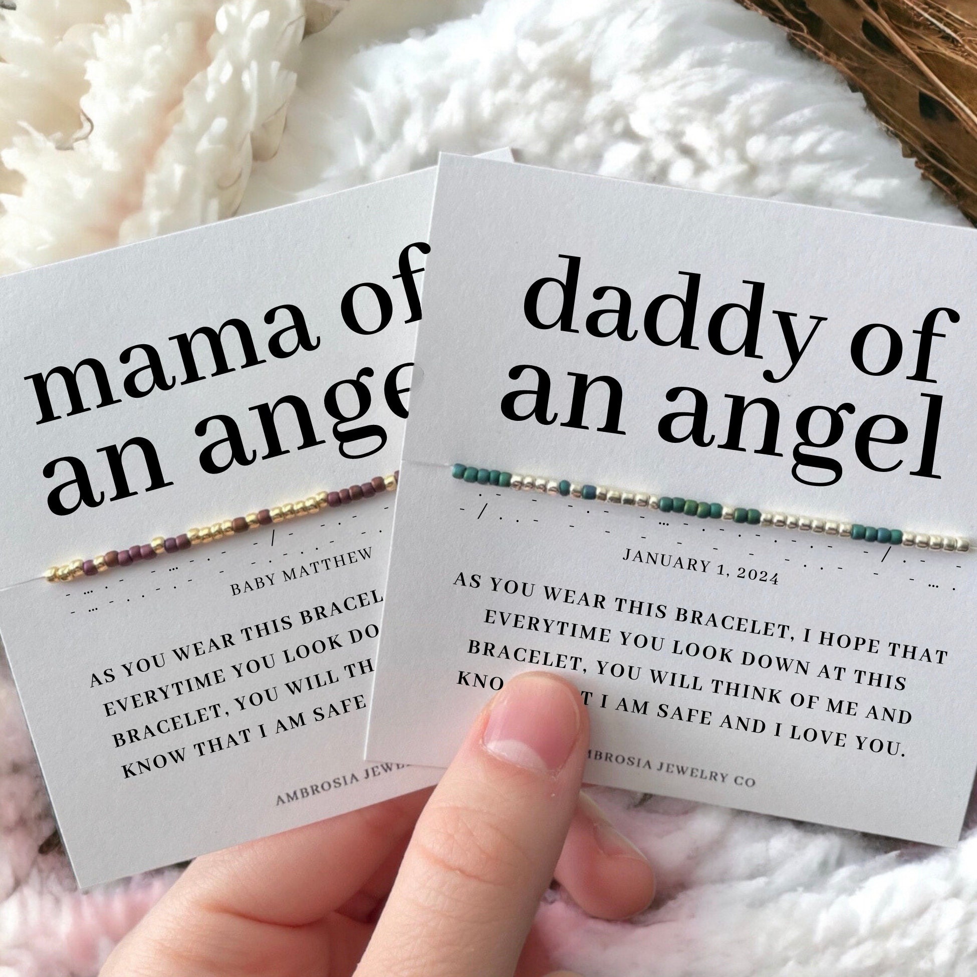 Miscarriage Morse Code Bracelets Custom Set, Personalized Jewelry for ...