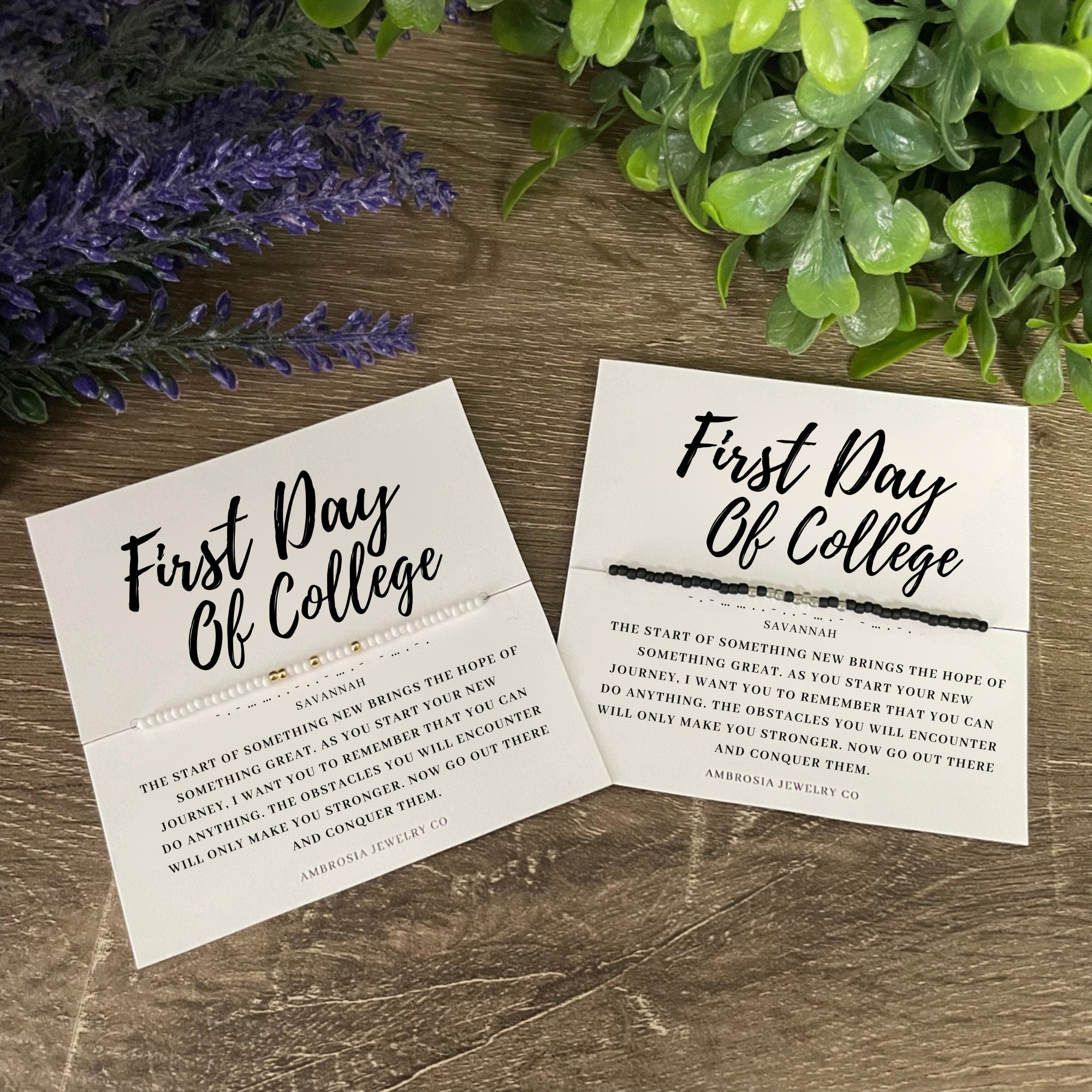 First Day of College Custom Name Morse Code, Him Her Back to School ...