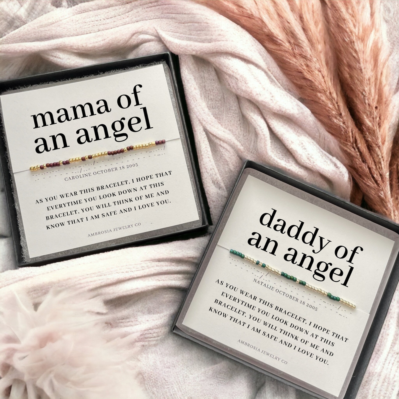 Miscarriage Morse Code Bracelets Custom Set, Personalized Jewelry for ...