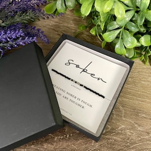 Sobriety Gift Morse Code Custom Bracelet, Clean Sober Anniversary ...