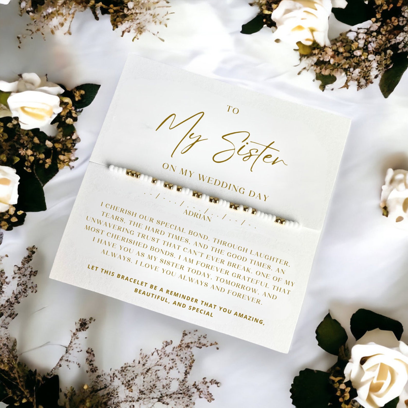 To My Sister Custom Name Morse Code Bracelet, on Wedding Day Gift for ...