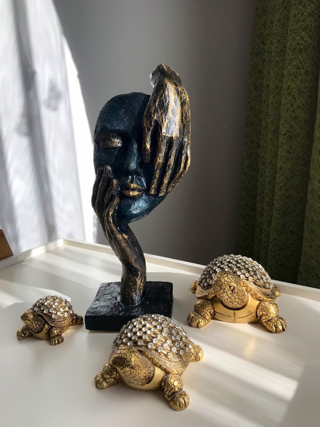 Face Sculpture,gold Sculpture,face Mask Decor,homedecoration - Etsy