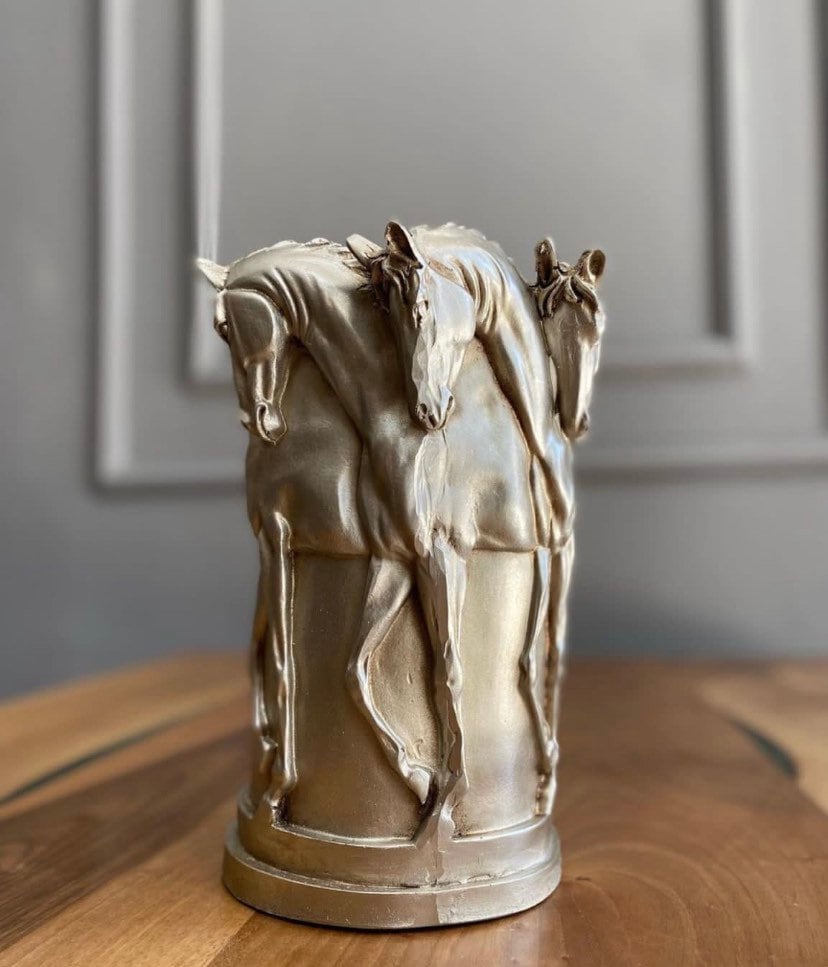 Decorative Large Equestrian Vase, Colorful Vase, Tabletop Large Horse ...